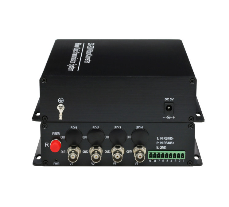 1080p 4 Channel 3G-SDI Fiber Converter with 485+1Channel Forward Audio ...
